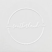 Elegant Script Calligraphy Last Name Embosser | Zazzle