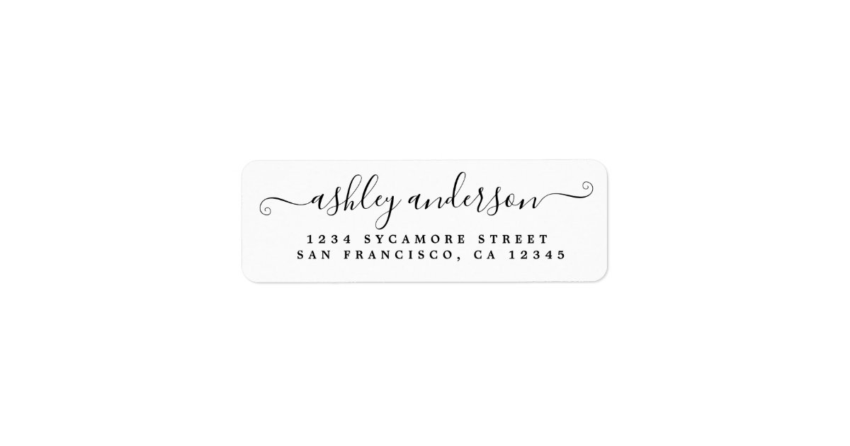 Elegant Script Calligraphy Name Return Address Label | Zazzle