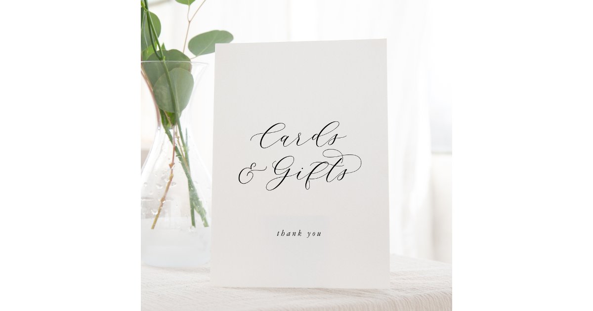 Elegant Script Cards and Gifts Pedestal Sign | Zazzle