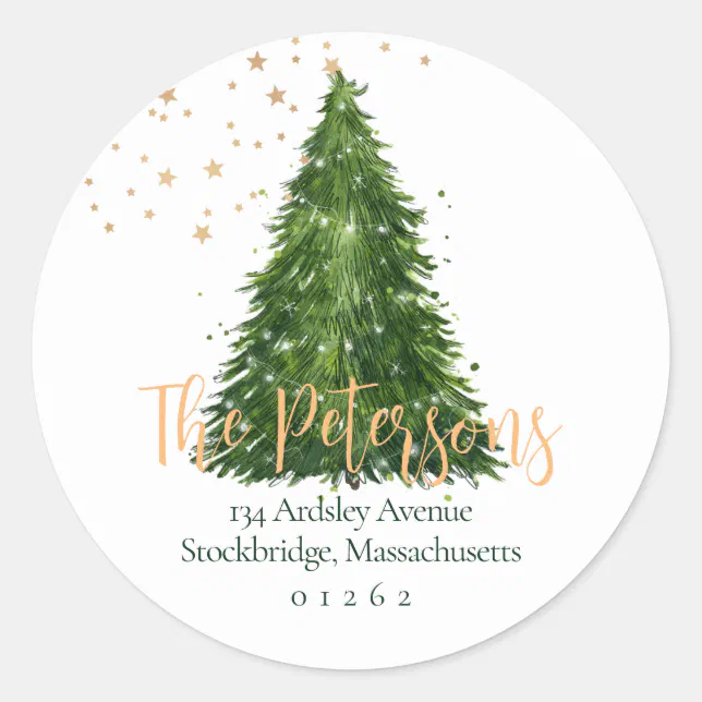 Elegant Script Christmas Return Address Labels | Zazzle