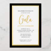 Elegant Script Corporate Gala Fundraiser Gold Foil Invitation | Zazzle