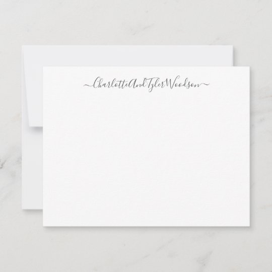 Elegant Script Couple Name Wedding Newlywed Note Card | Zazzle.com