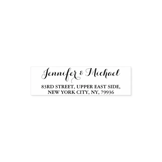 Elegant Script Couple Name Weddings Return Address Self-inking Stamp ...