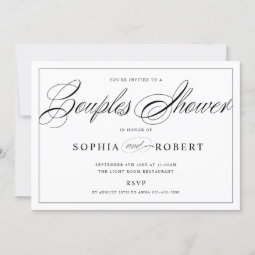 Elegant Script Couples Shower Wedding Invitation | Zazzle