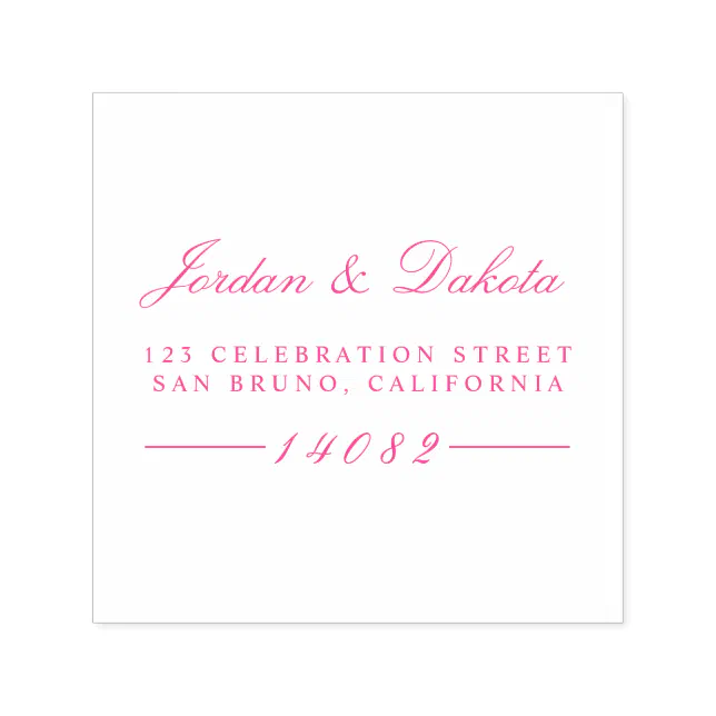 Elegant Script Custom Names Wedding Return Address Self-inking Stamp ...