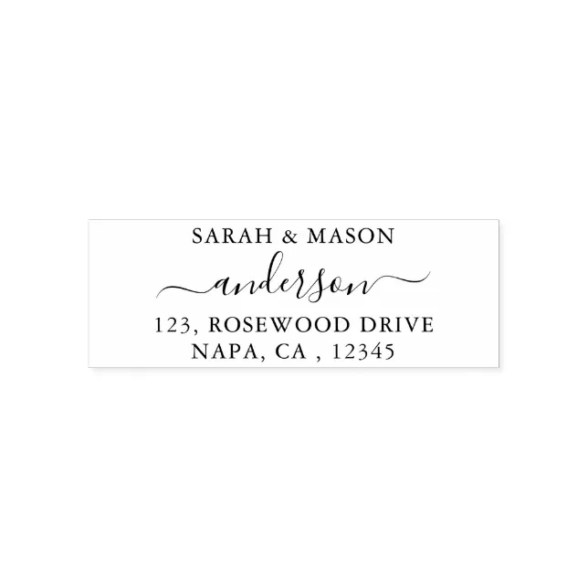 Elegant Script Custom Self Inking Rubber Stamp | Zazzle