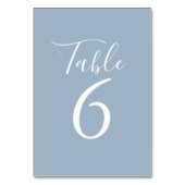 Elegant Script Dusty Blue Table Numbers | Zazzle