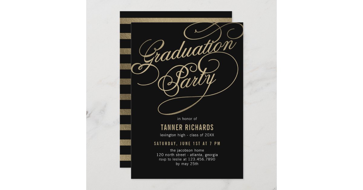 Elegant Script EDITABLE COLOR Graduation Invite | Zazzle