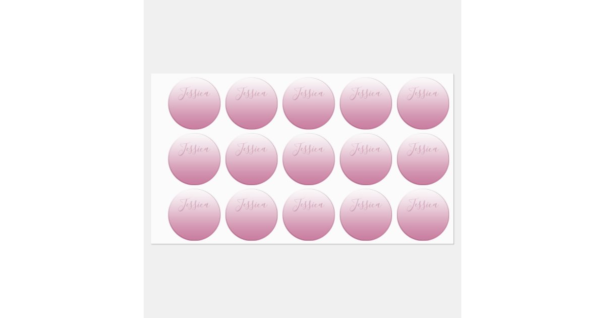 Elegant Script & Editable Pink (any color) Ombre Labels | Zazzle