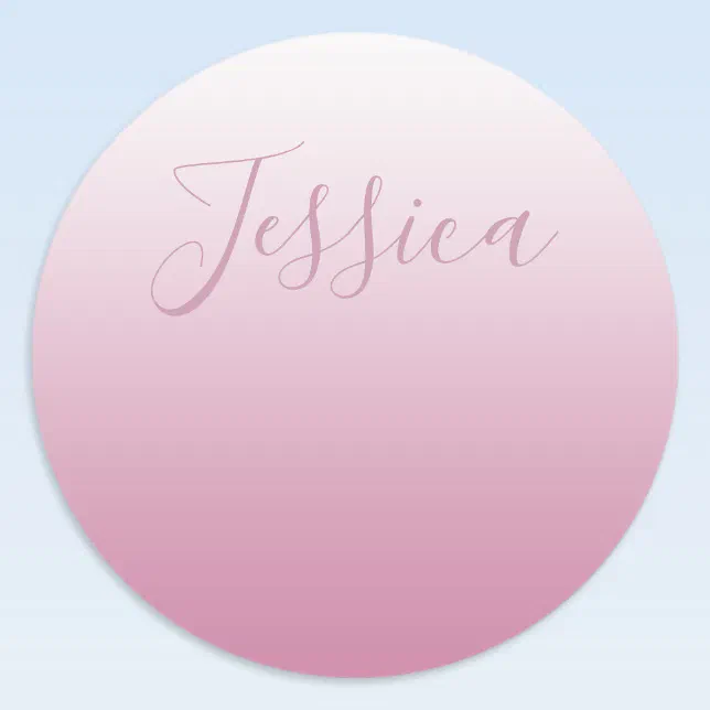 Elegant Script & Editable Pink (any color) Ombre Labels | Zazzle