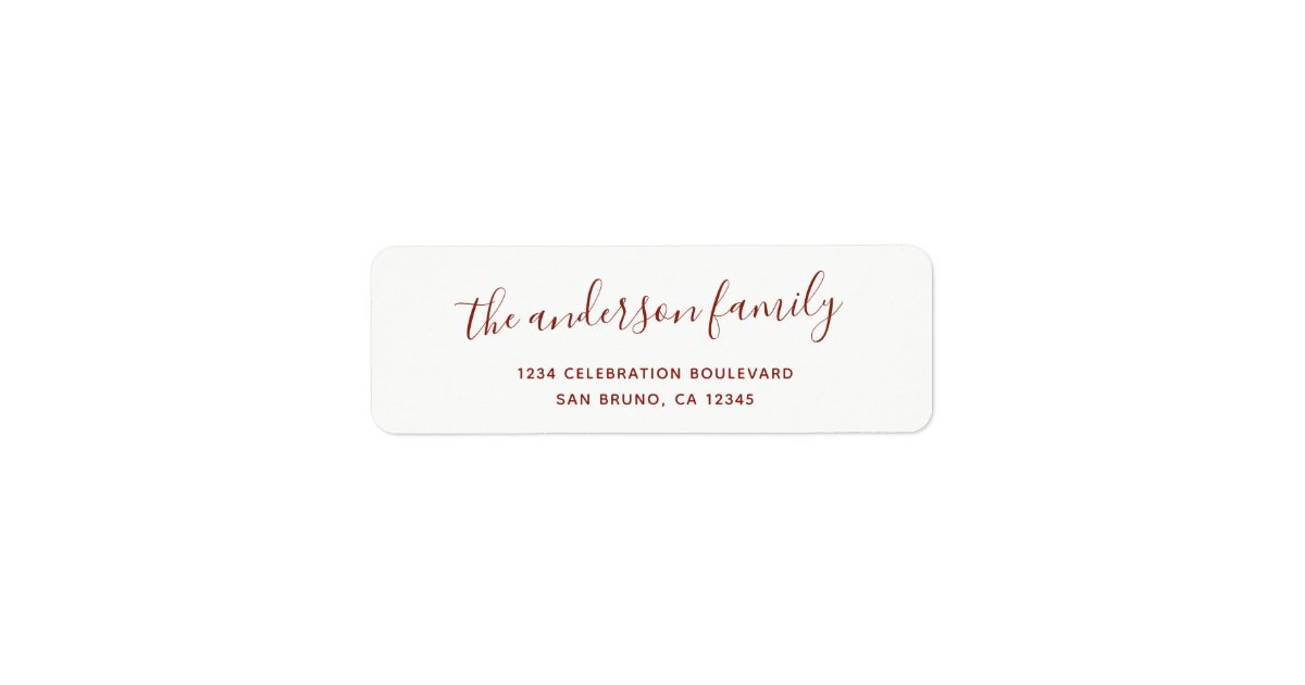 Elegant Script Family Name Holiday Return Address Label | Zazzle.com