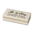 Elegant Script Family Name & Typography Address Rubber Stamp | Zazzle