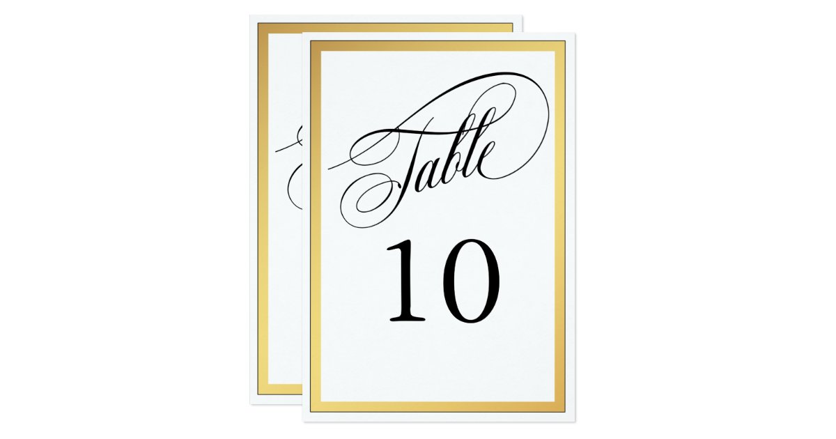 Elegant Script Flourishes Table Number | Zazzle.com