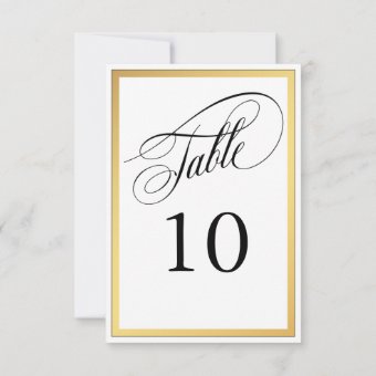 Elegant Script Flourishes Table Number | Zazzle
