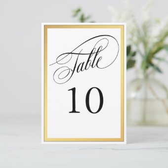 Elegant Script Flourishes Table Number | Zazzle