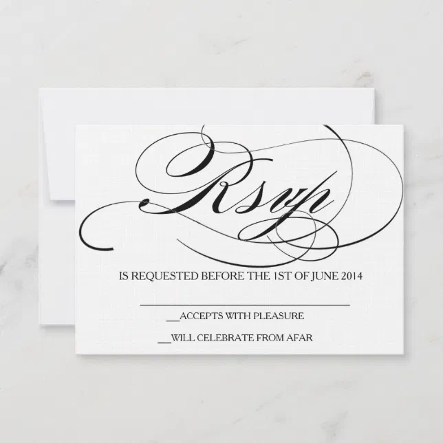 Elegant script font RSVP card wedding invitation | Zazzle