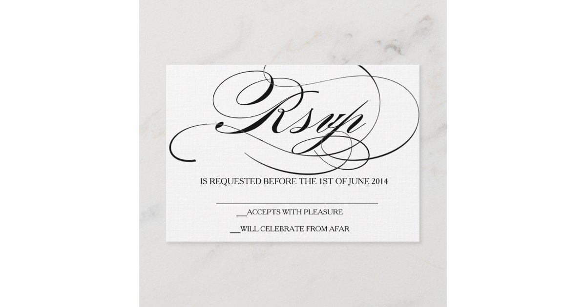 Elegant script font RSVP card wedding invitation | Zazzle.com
