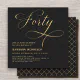 Elegant Script Forty Black Gold 40th Birthday Invitation | Zazzle
