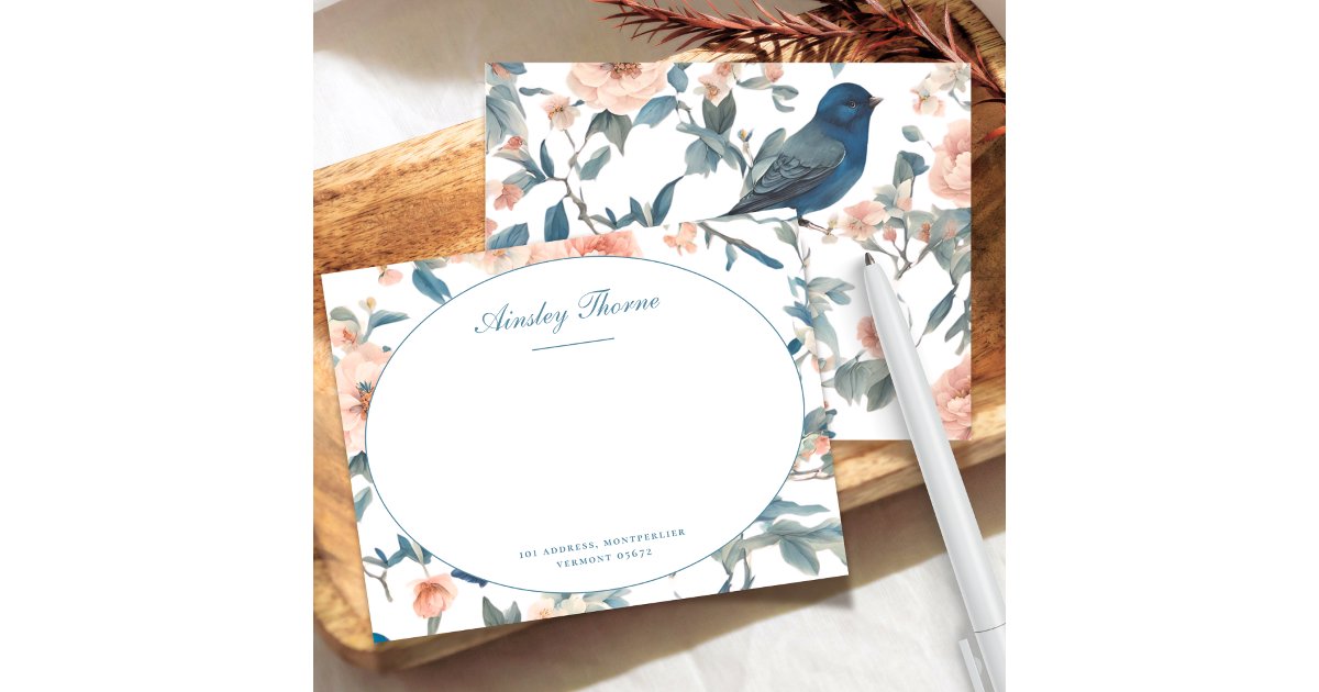 Elegant Script French Personalized Stationery Name Note Card | Zazzle