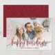 Elegant Script Full Photo Happy Holidays Red Holiday Card | Zazzle