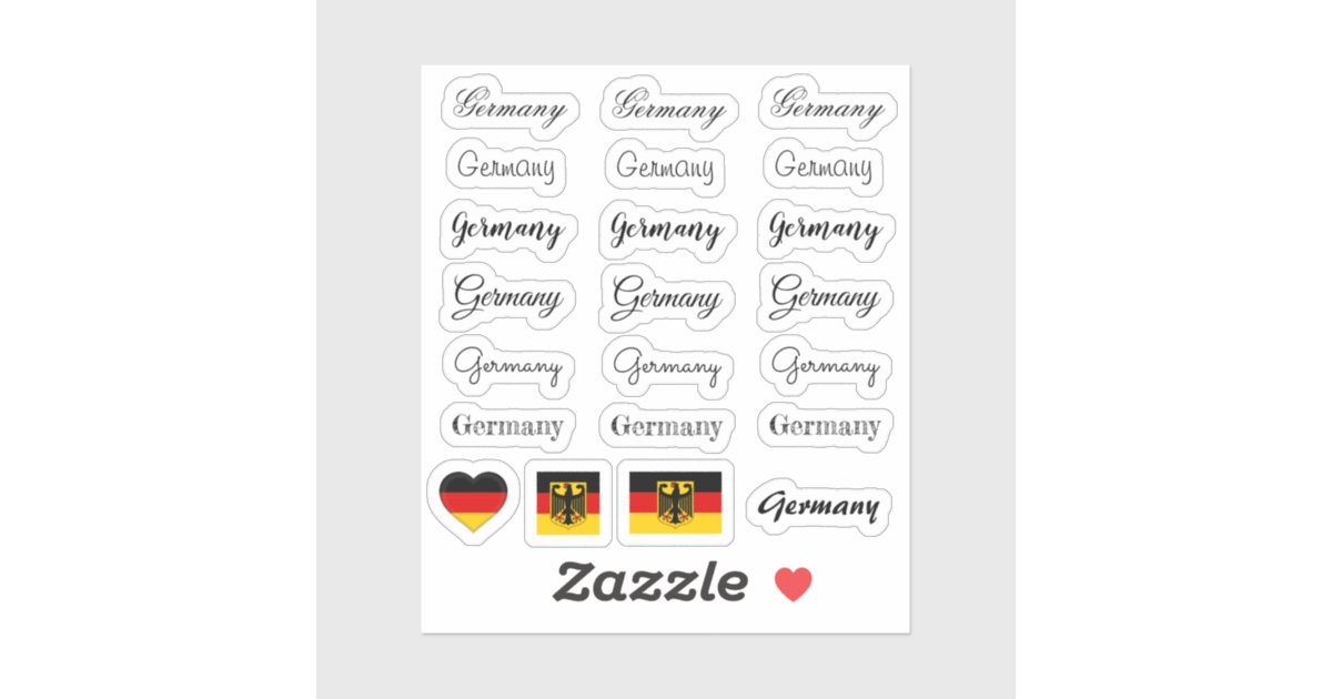Elegant script Germany & German Flag /name Set Sticker | Zazzle