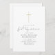 Elegant Script Gold Cross First Holy Communion Invitation | Zazzle