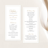 Elegant Script Gold Modern Calligraphy Wedding Program | Zazzle