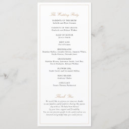 Elegant Script Gold Modern Calligraphy Wedding Program | Zazzle