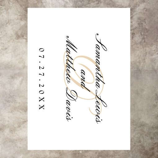 Elegant Script Gold Monogram Wedding Floor Decals | Zazzle