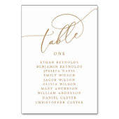 Elegant Script Gold Table Number Seating Chart | Zazzle