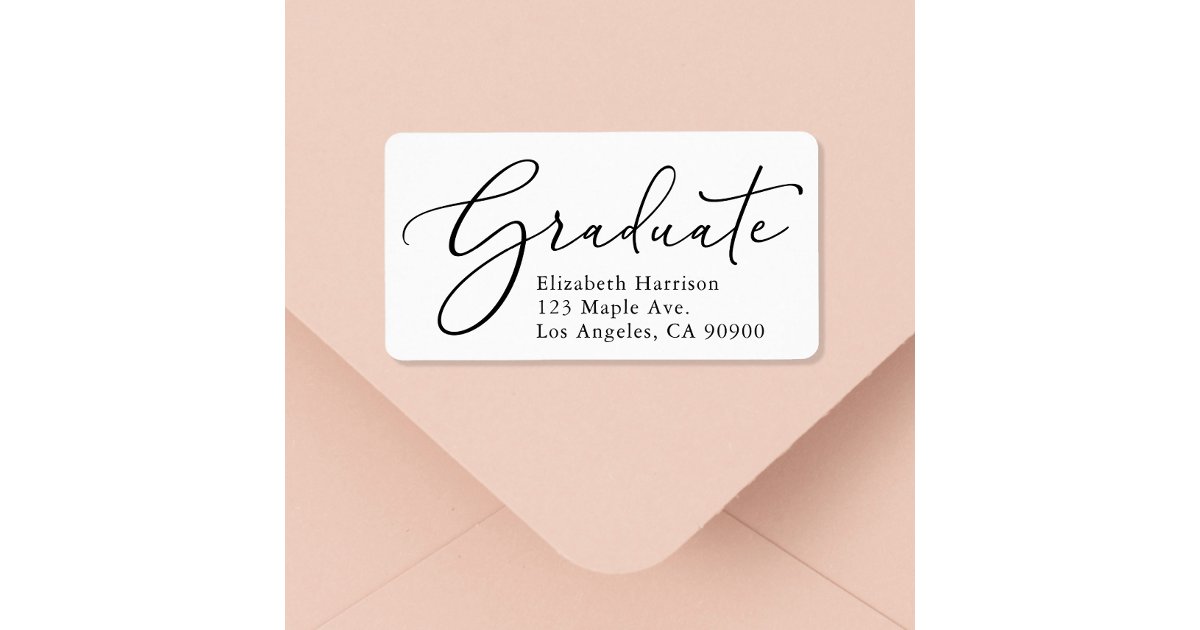 Elegant Script Graduation Return Address Label | Zazzle