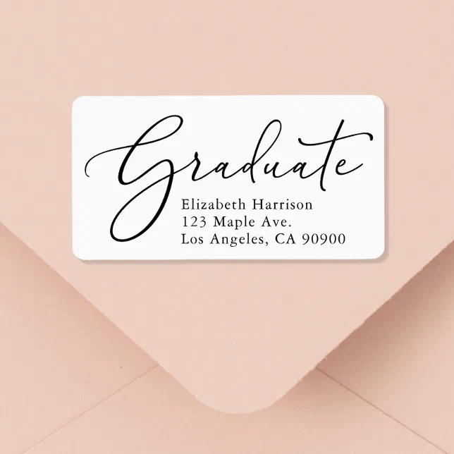 Elegant Script Graduation Return Address Label | Zazzle
