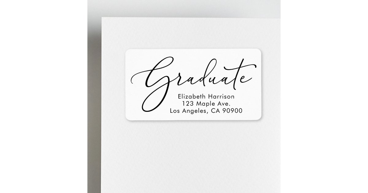 Elegant Script Graduation Return Address Label | Zazzle