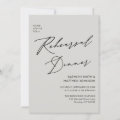 Elegant Script Grey Chic Rehearsal Dinner QR code Invitation | Zazzle