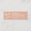 Elegant Script Handwriting Thank You Light Pink Mini Business Card | Zazzle
