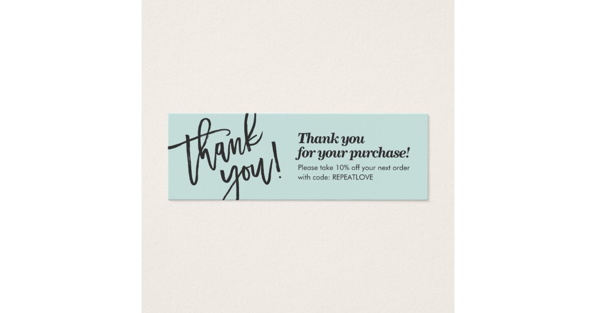 Elegant script handwriting thank you mint green | Zazzle