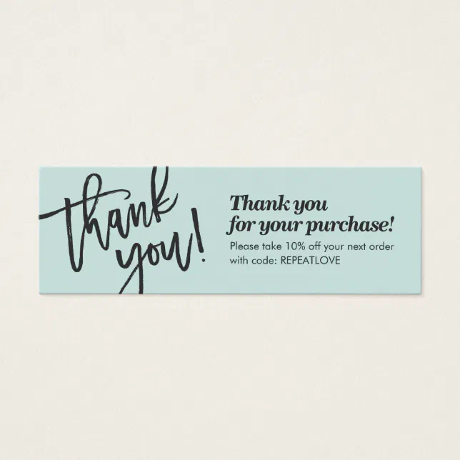 Elegant script handwriting thank you mint green | Zazzle