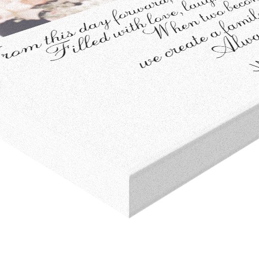Elegant Script Huge Wedding Photo & Custom Vows Canvas Print | Zazzle