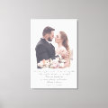Elegant Script Huge Wedding Photo & Custom Vows Canvas Print | Zazzle