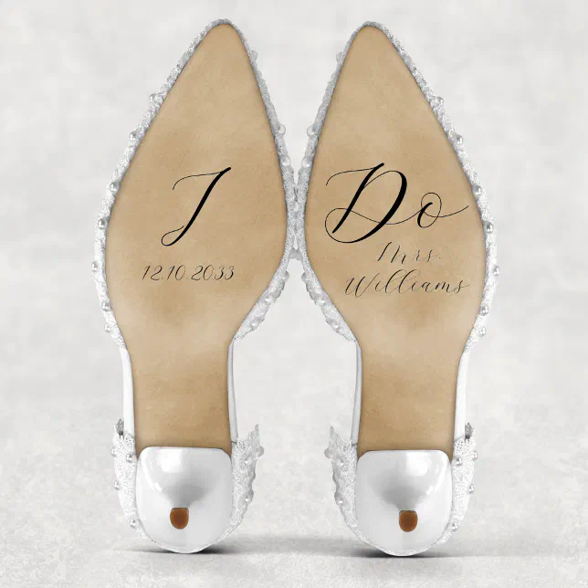 Elegant Script I Do Bride Wedding Shoe Vinyl Decal | Zazzle