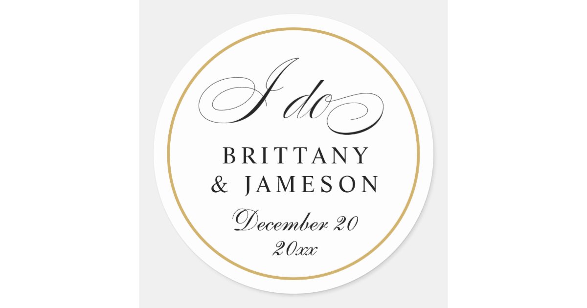 Elegant Script I Do Wedding Sticker | Zazzle