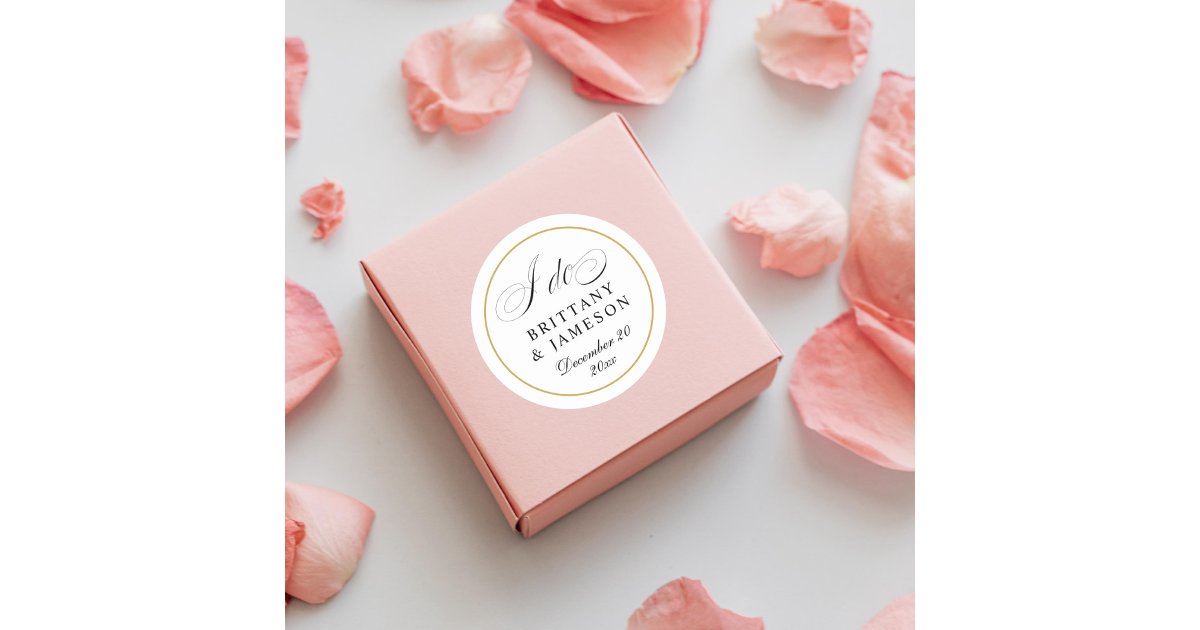 Elegant Script I Do Wedding Sticker | Zazzle