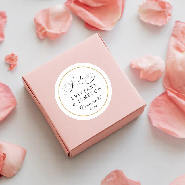 Elegant Script I Do Wedding Sticker | Zazzle