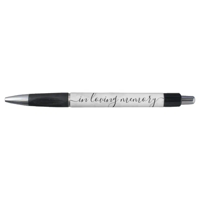 Elegant Script In Loving Memory Marble Funeral Pen | Zazzle