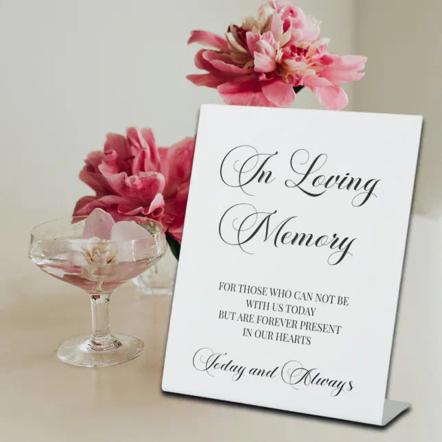 Elegant Script 'In Loving Memory' Memorial Sign | Zazzle