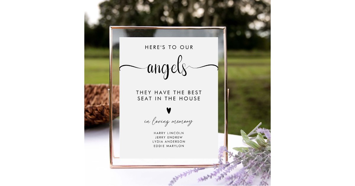 Elegant Script In Loving Memory Wedding Sign | Zazzle