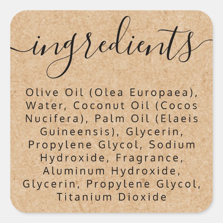 Elegant script ingredient list Kraft product label | Zazzle