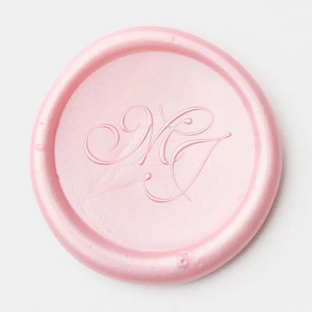 Elegant Script Initial Monogram Wax Seal Sticker | Zazzle