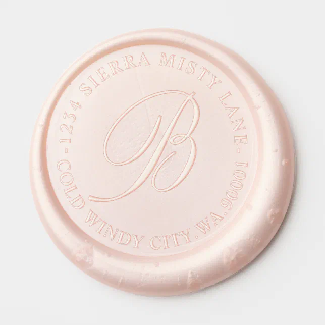 Elegant Script Initial Return Address Wedding Wax Seal Sticker | Zazzle