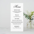 Elegant Script Menu | Zazzle